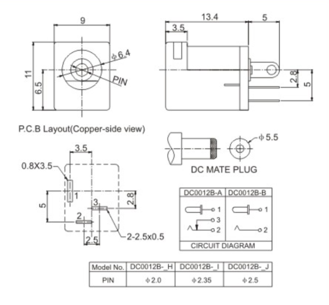 DC012B_DC JACKS_SOCKET_PRODUCTS_Dongguan Yanghan Industrial Co., Ltd.
